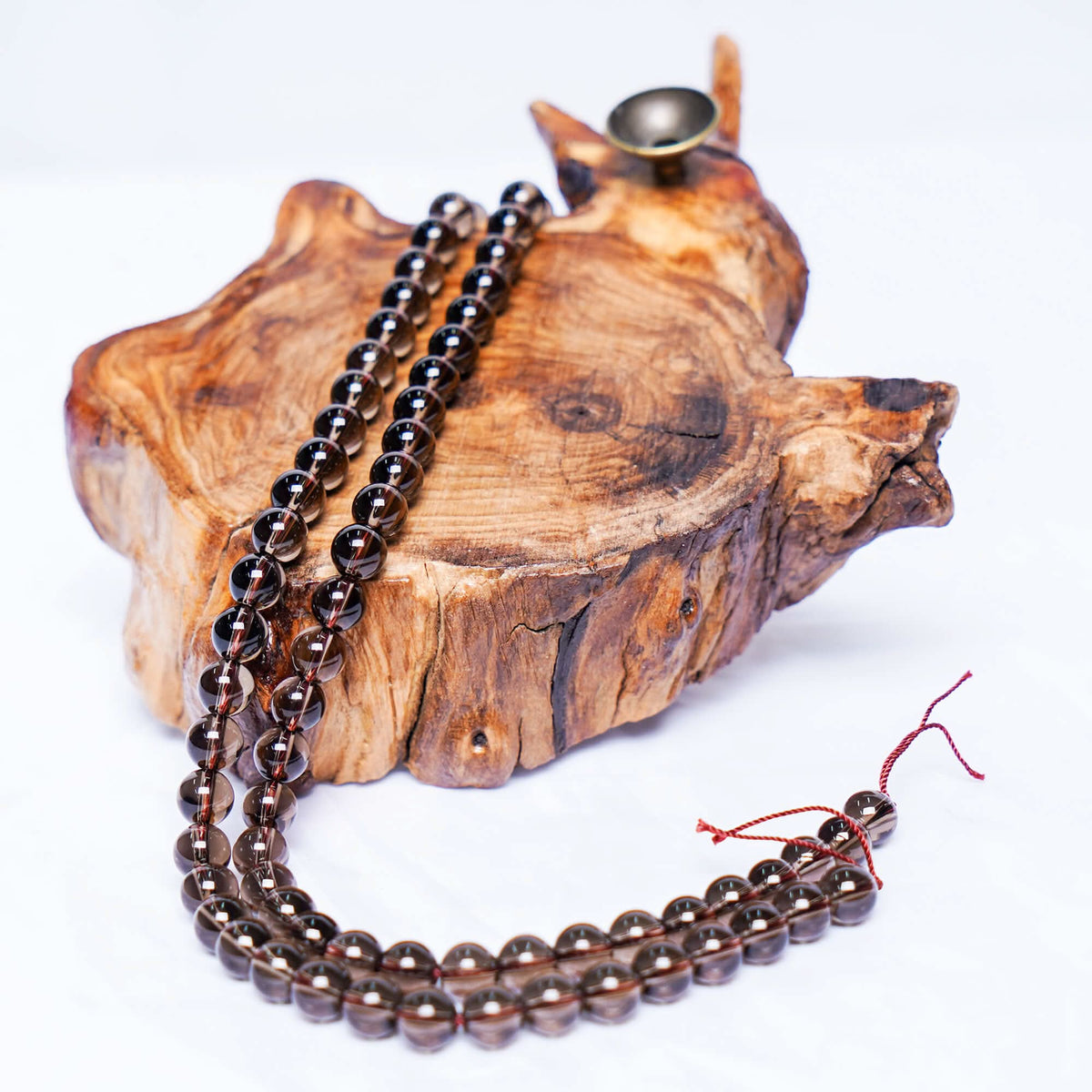 CRESCENT CAST | Smoky Quartz Healing Crystal Beads String - Precious a ...